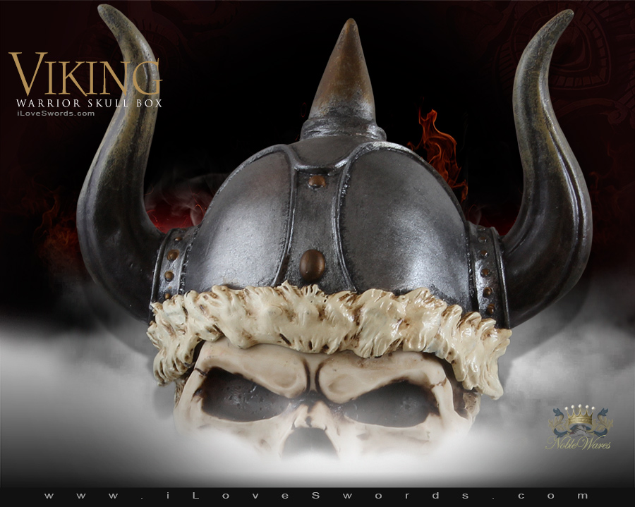 Viking Warrior Skull Box 8273 by Pacific Giftware