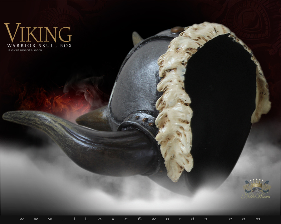Viking Warrior Skull Box 8273 by Pacific Giftware