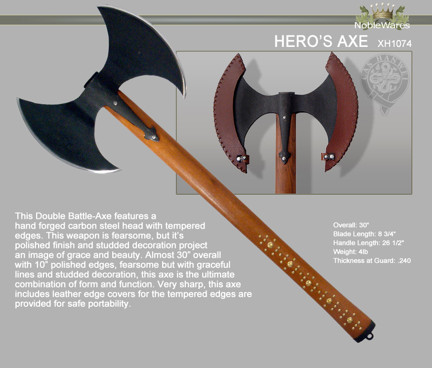Double Bladed Hero's Axe XH1074 by CAS Hanwei