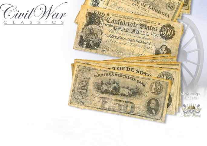 Civil War Union and Confederate Paper Money Set DX99 by Denix