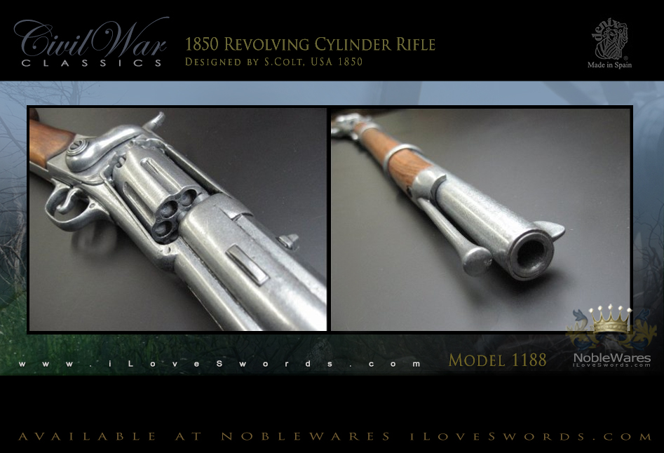 Non-Firing Replica 1850 Revolving Cylinder Rifle model 1188 by Denix