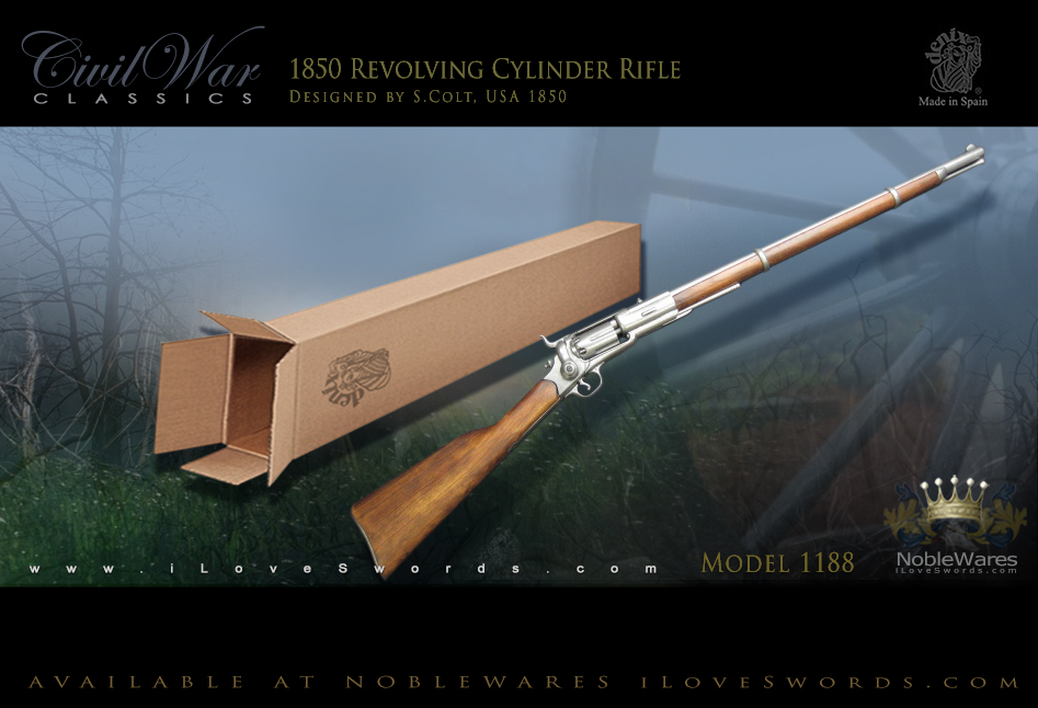 Non-Firing Replica 1850 Revolving Cylinder Rifle model 1188 by Denix