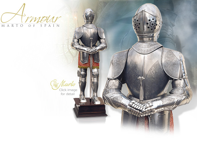 NobleWares Offers the model 901 Etched full Suit of Armour with sword ...