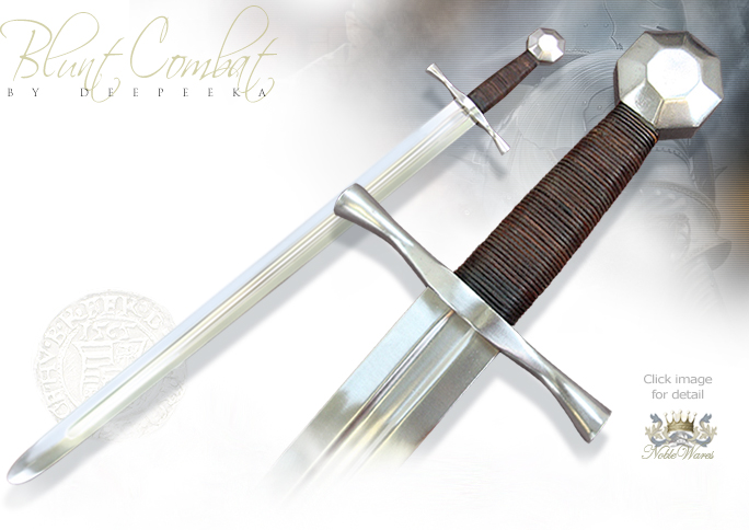 Blunt Stage Combat 12th Century Holy Land Crusader Sword with Scabbard ...