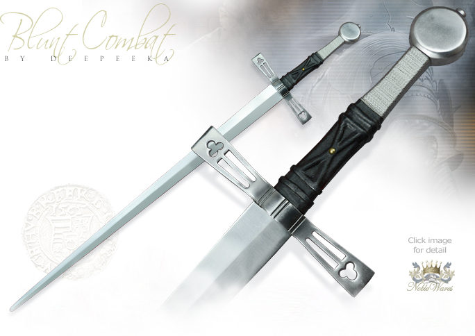 Blunt Combat Medieval Gothic Longsword with Sheath AH3370F by Deepeeka