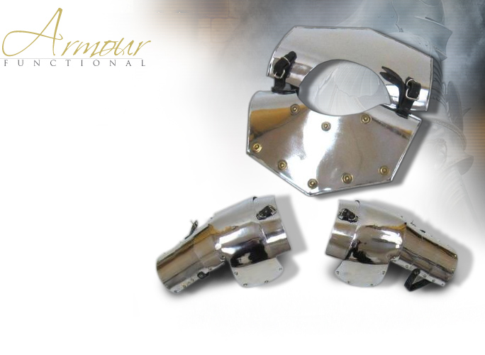 Functional Medieval Armour Gorget with Pauldrons set NW80750 made in India