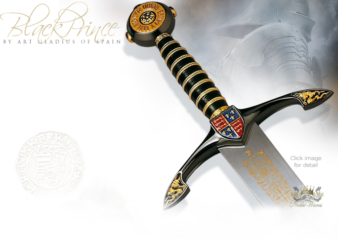Decorative Black Prince Sword in black and gold finish SG250 by Art ...
