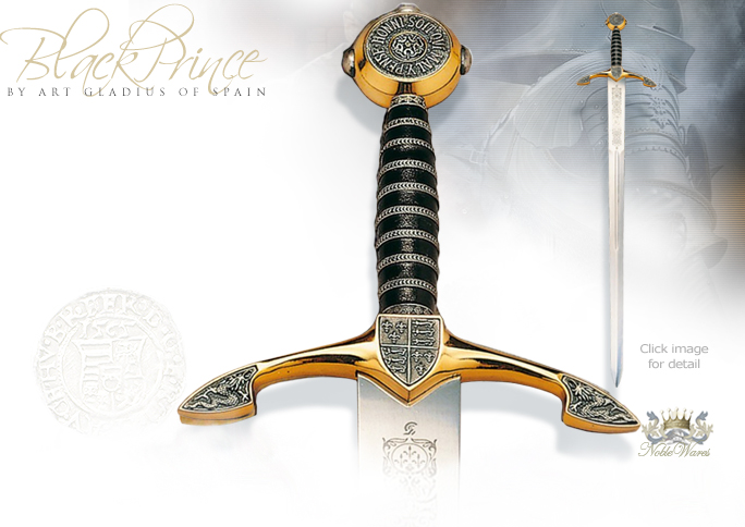 Decorative Black Prince Sword (brass & silver finish) SG249 by Art ...