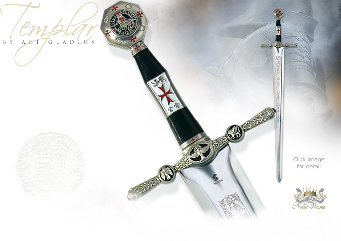 Decorative Master of the Temple Sword (silver finish) SG279 by Art ...