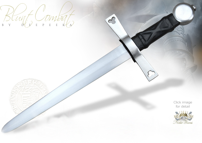 Blunt Combat Medieval Gothic Dagger with Sheath AH6973F by Deepeeka