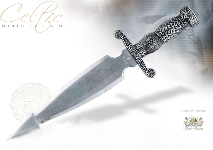 Decorative Silver Celtic Dagger 730 by Marto of Toledo Spain