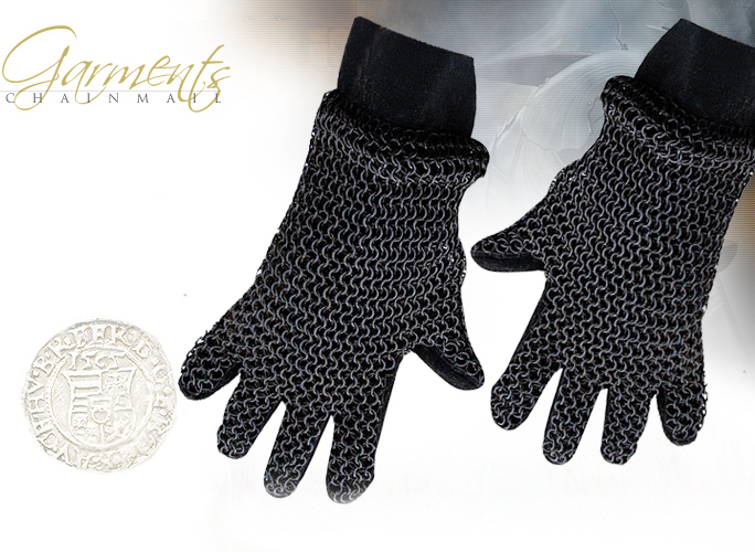 Medieval Knights Chainmail Gloves in Darkened Finish LS1692 by Legends ...