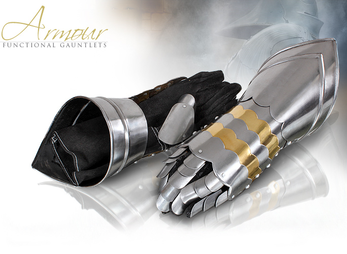 NW8082J functional Steel Gauntlet Pair with Brass Made in India