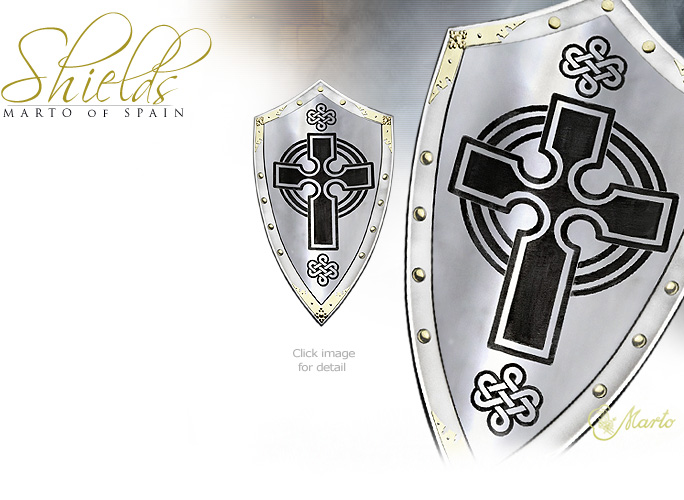 Celtic Cross Shield 965.0 with natural steel finish by Marto Martespa