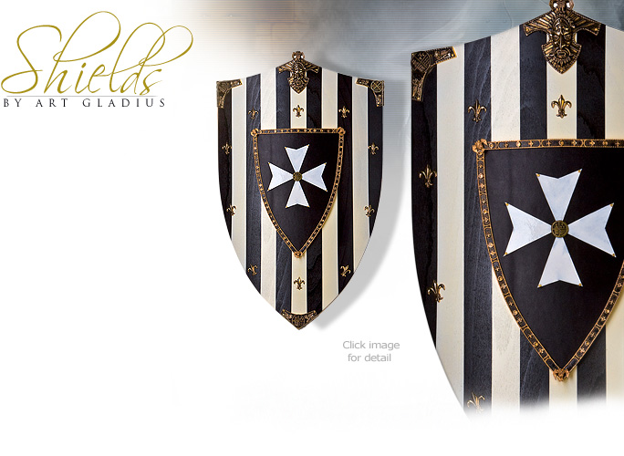 Knights Hospitaller wooden Shield AG877 by Art Gladius of Spain