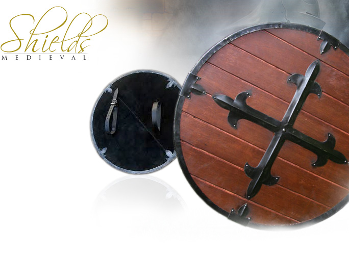 Medieval Round Wooden Shield AH3980 by Deepeeka