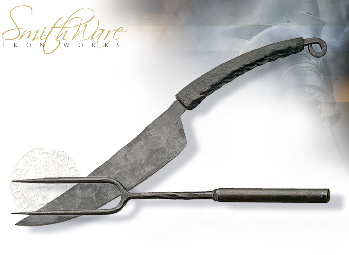 Hand Forged Medieval Knife and Fork Carving Set PA7870 PA7886 set