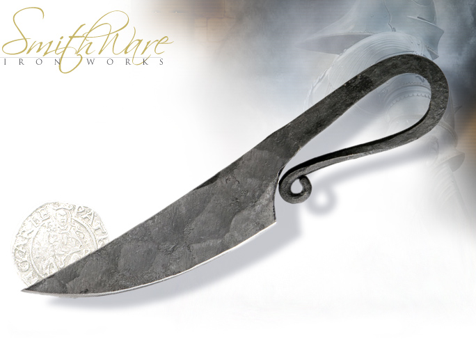 Hand Forged Medieval Scroll Feasting Knife PA7865