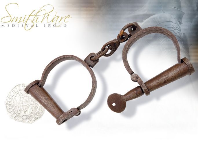 Antiqued Medieval Iron Hand Cuffs 29-715 made in India