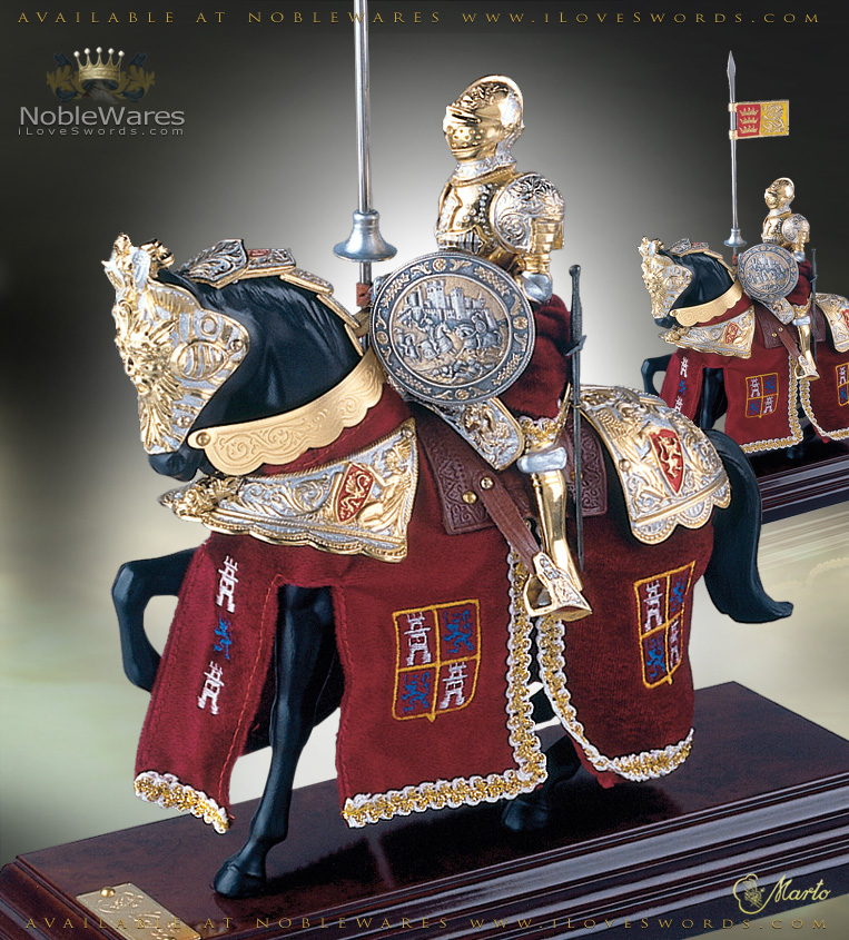 El Cid Mounted Knight in Red 918.6 by Marto of Spain Large Image