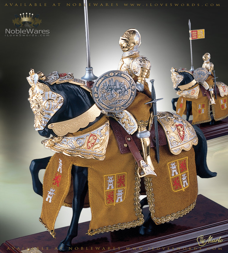 El Cid Mounted Knight in Gold 918.3 by Marto of Spain Large Image