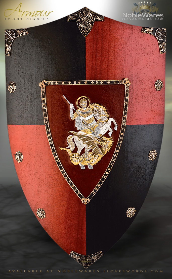 Black Prince wooden Shield AG871 by Art Gladius of Spain Large Image