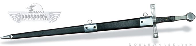 Blunt Combat Medieval Gothic Longsword with Sheath AH3370F by Deepeeka