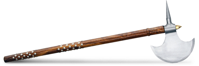 Medieval Crescent Blade Spiked Battle Axe BK281NW