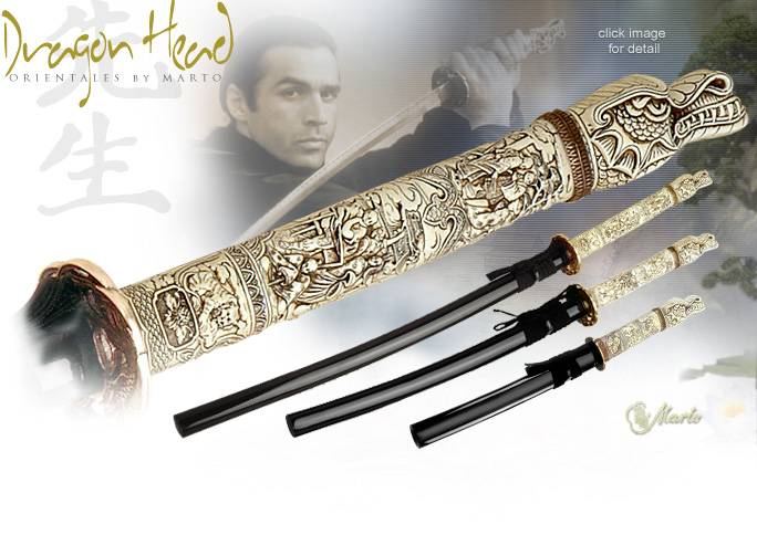 Dragon Head Daisho set Swords 417 Katana, 421 Wakizashi, 622 Tanto by ...