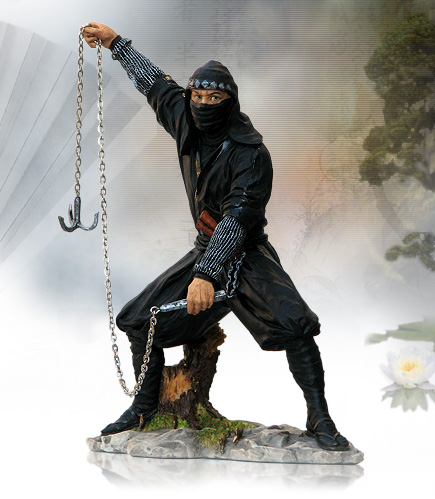 YTC 6950 Black Ninja w/ Grappling Hook Cold Cast Resin Statue by YTC ...