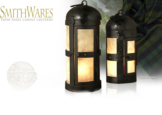 Blackened Steel Paneled Candle Lanterns AH6282, AH6281 by Deepeeka
