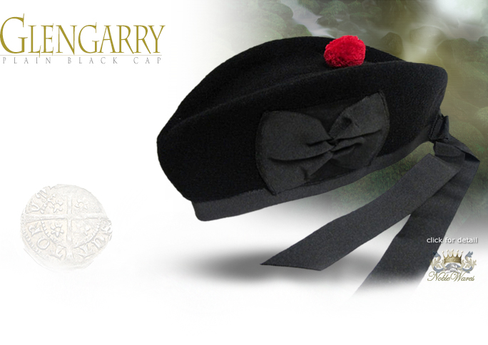 Scottish Black Glengarry Hat LI6106