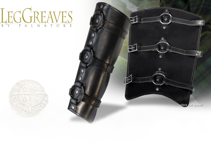 Black & Steel Leg Greaves LP0354, LP0355, by Palnatoke