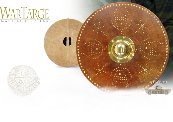Scottish Wood & Leather War Targe AH3995 by Deepeeka
