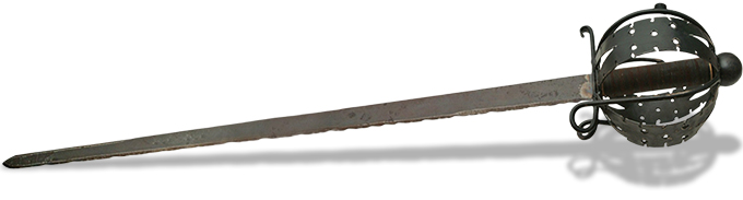 Rustic Replica Antique Basket Hilt Sword