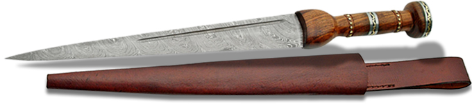 Damascus Steel Scottish Dirk and Scabbard DM1060