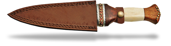 Bone Grip Damascus Steel Scottish Dirk and Scabbard DM1114