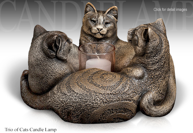 Windstone Editions | Trio of Cats Candle Lamp 2019 by M. Peña