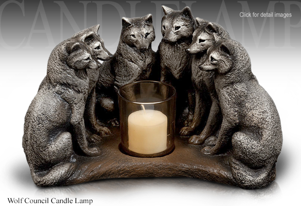 Windstone Editions | Wolf Council Candle Lamp 2016 by M. Peña