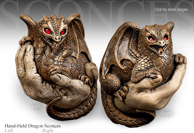 Windstone Editions | Hand-Held Dragon Sconces 3003L 3003R by M. Peña